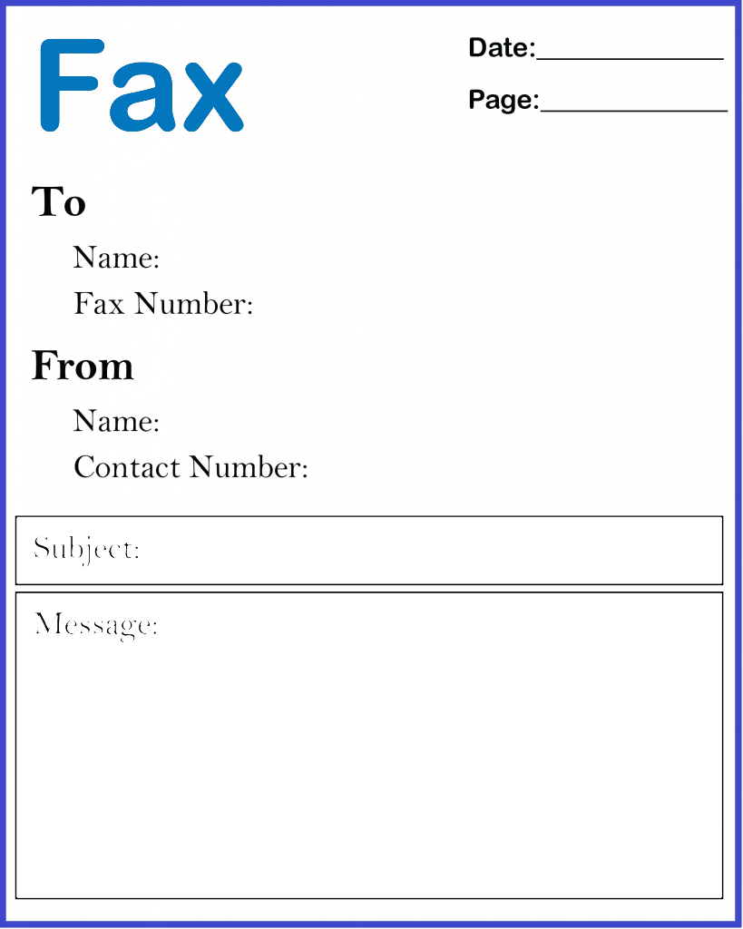Fax Cover Sheet Printable Fax Cover Sheet Template