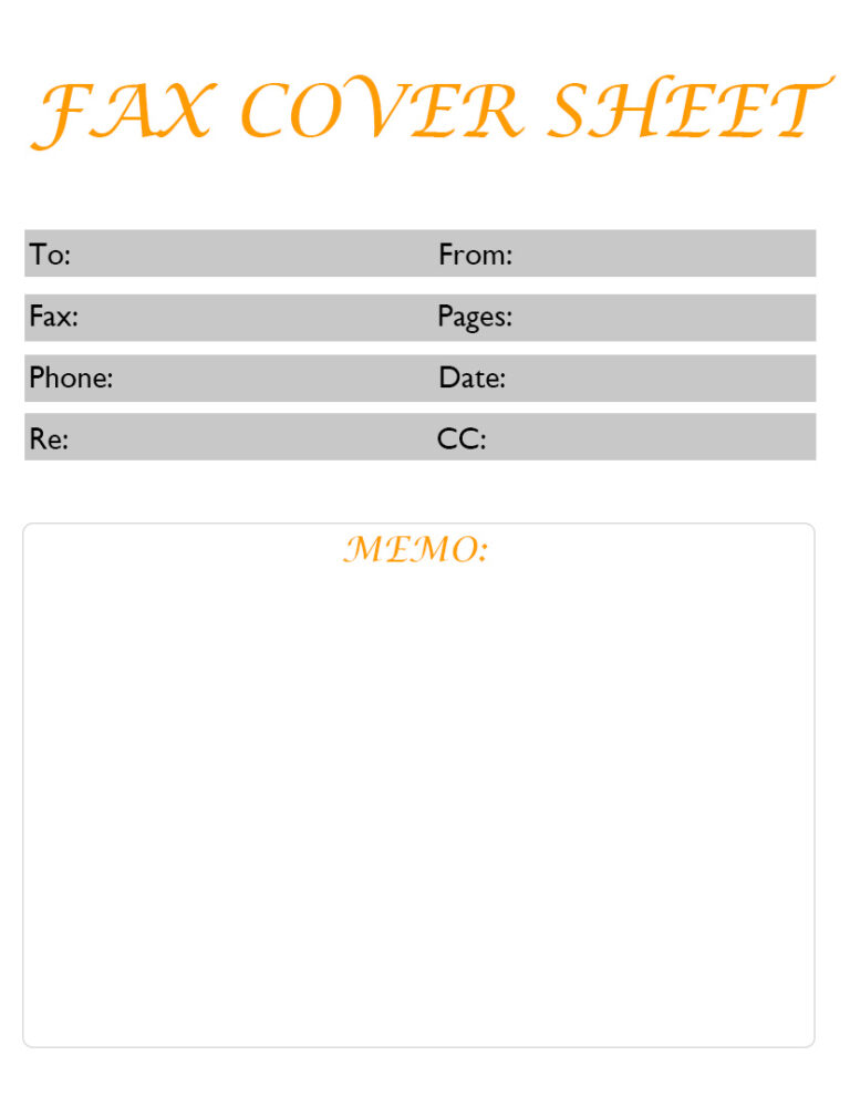 Basic Fax Cover Sheet Template Free Printable in PDF