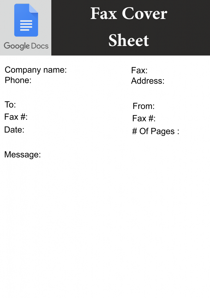How To Use Fax Cover Sheet Google Docs Template