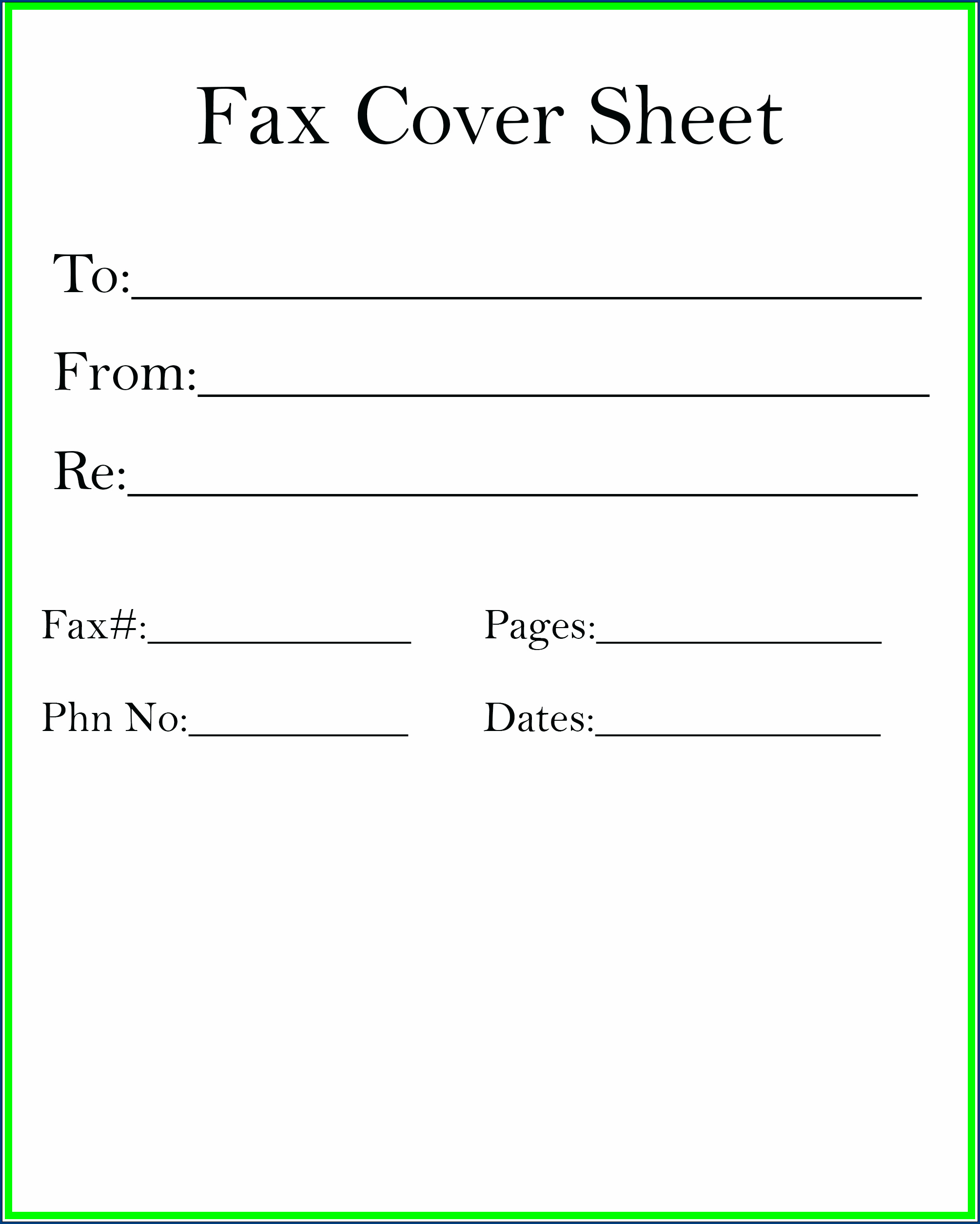 Basic Fax Cover Sheet Template Fax Cover Sheet Template