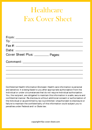 Healthcare Fax Cover Sheet Templates Printable in PDF Format