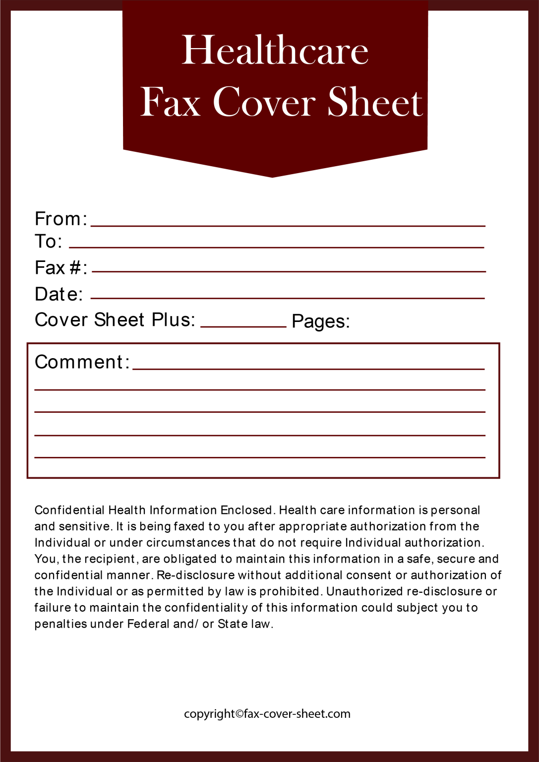 Healthcare Fax Cover Sheet Templates Printable in PDF Format