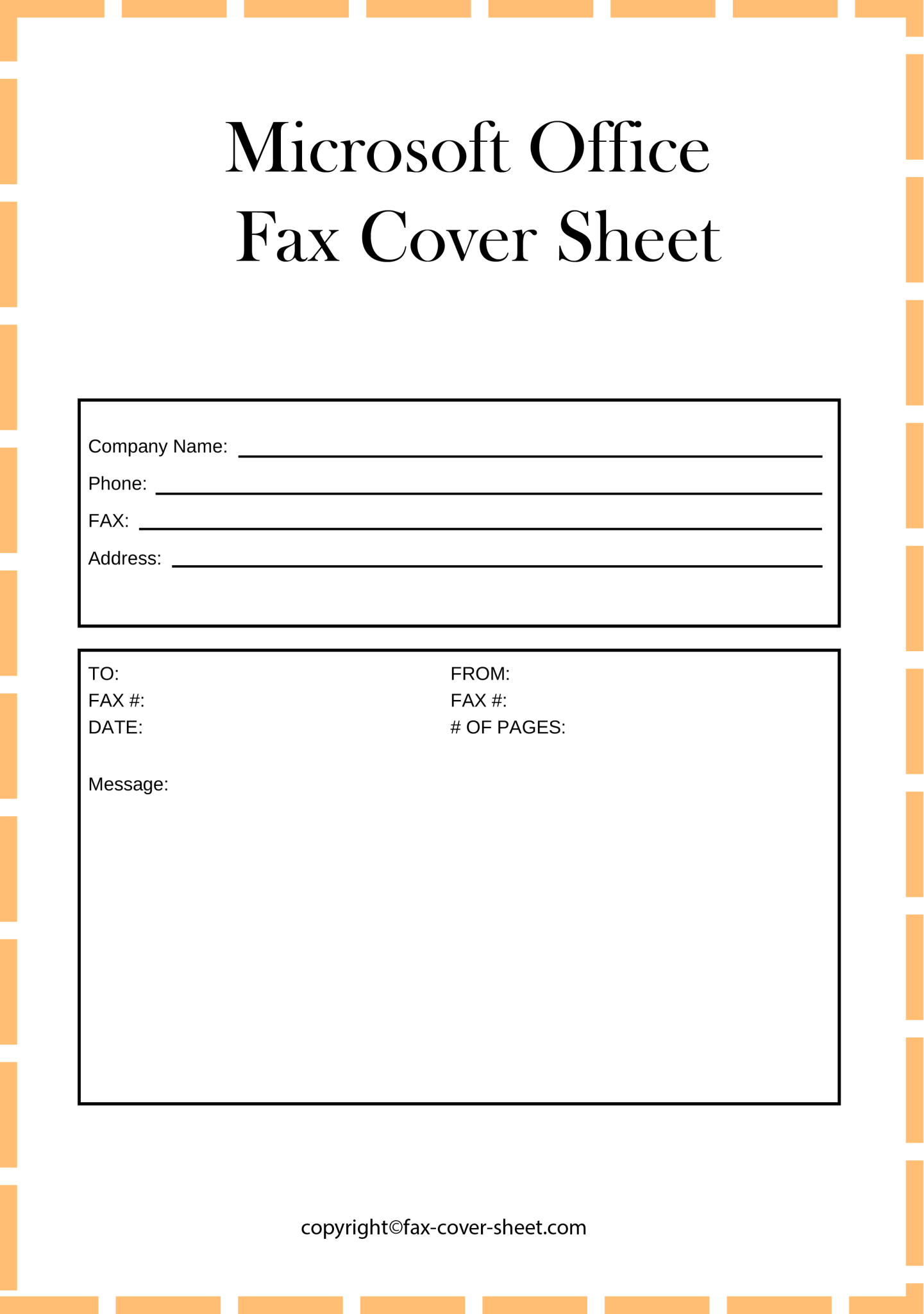 Microsoft Office Fax Cover Sheet Template [PDF Format]