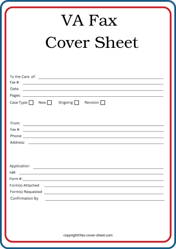 VA Fax Cover Sheet Templates Printable in PDF Format